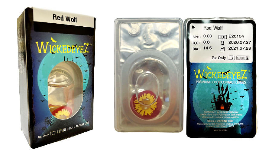 Red Cosplay Contacts on sale, Non prescription Costume Lenses